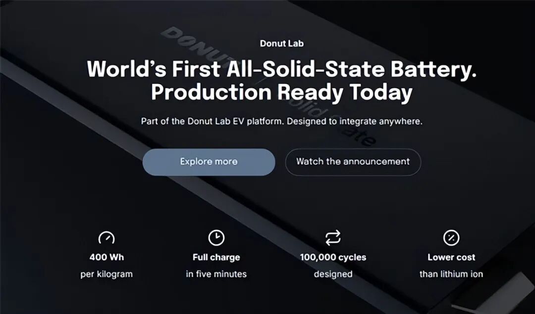 Finnish Battery Company Donut Lab Claims to Launch the World's First ...